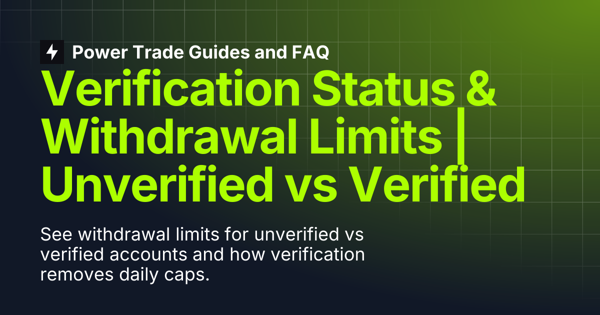 Verification Status & Withdrawal Limits | Unverified vs Verified ...